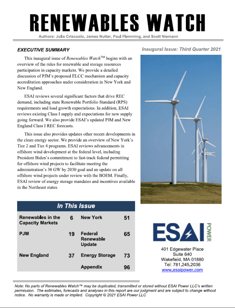 ESAI Power Launches Renewables Watch for NYISO, ISO-NE & PJM Wholesale ...
